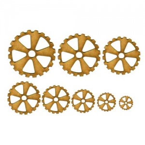Wooden Steampunk Cog Shape Style 7